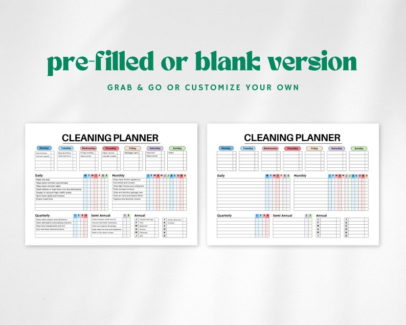 Editable Cleaning Planner, Cleaning Checklist, To-do List, Chore List ...