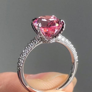 Pink Sapphire Ring, 925 Sterling Silver Ring, Vintage Sapphire Ring ...