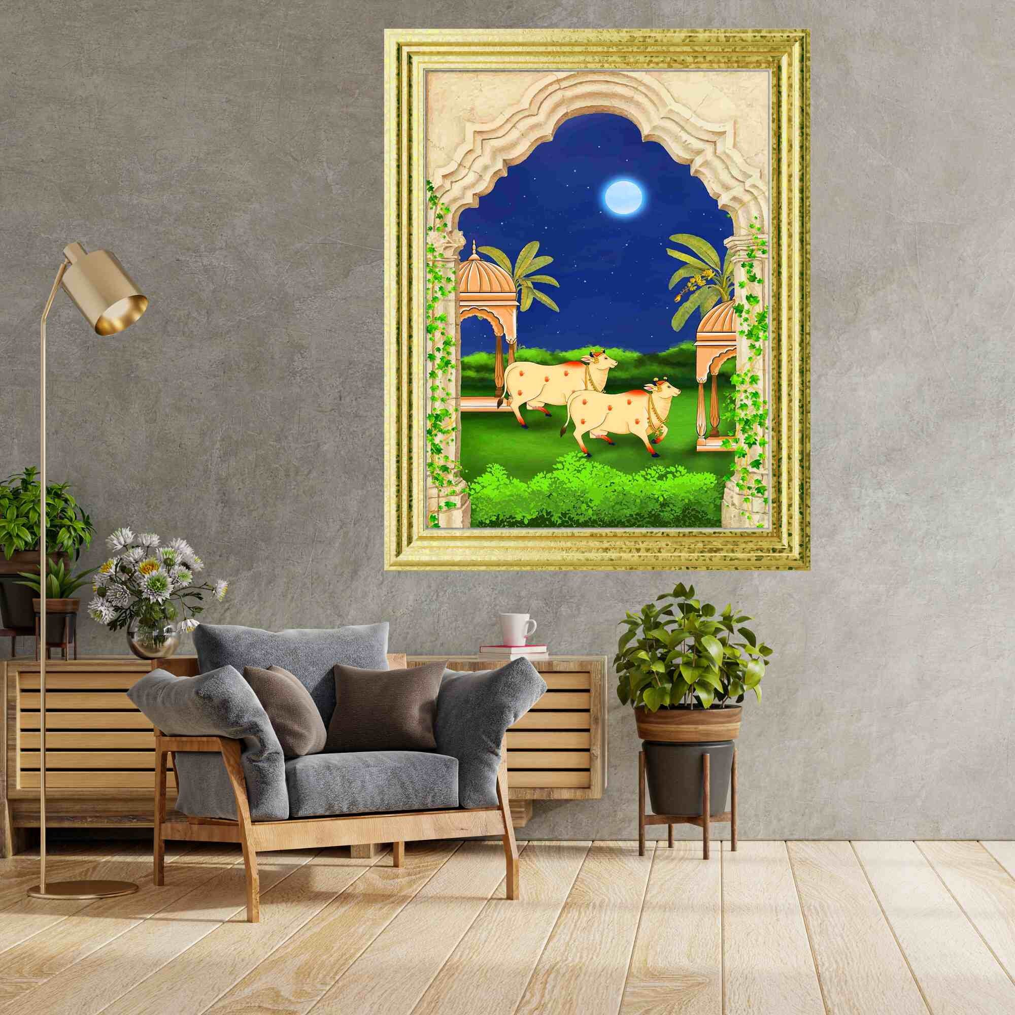Indian Folk Art, Cow Prints, Living Room Decor, Printable, Indian ...