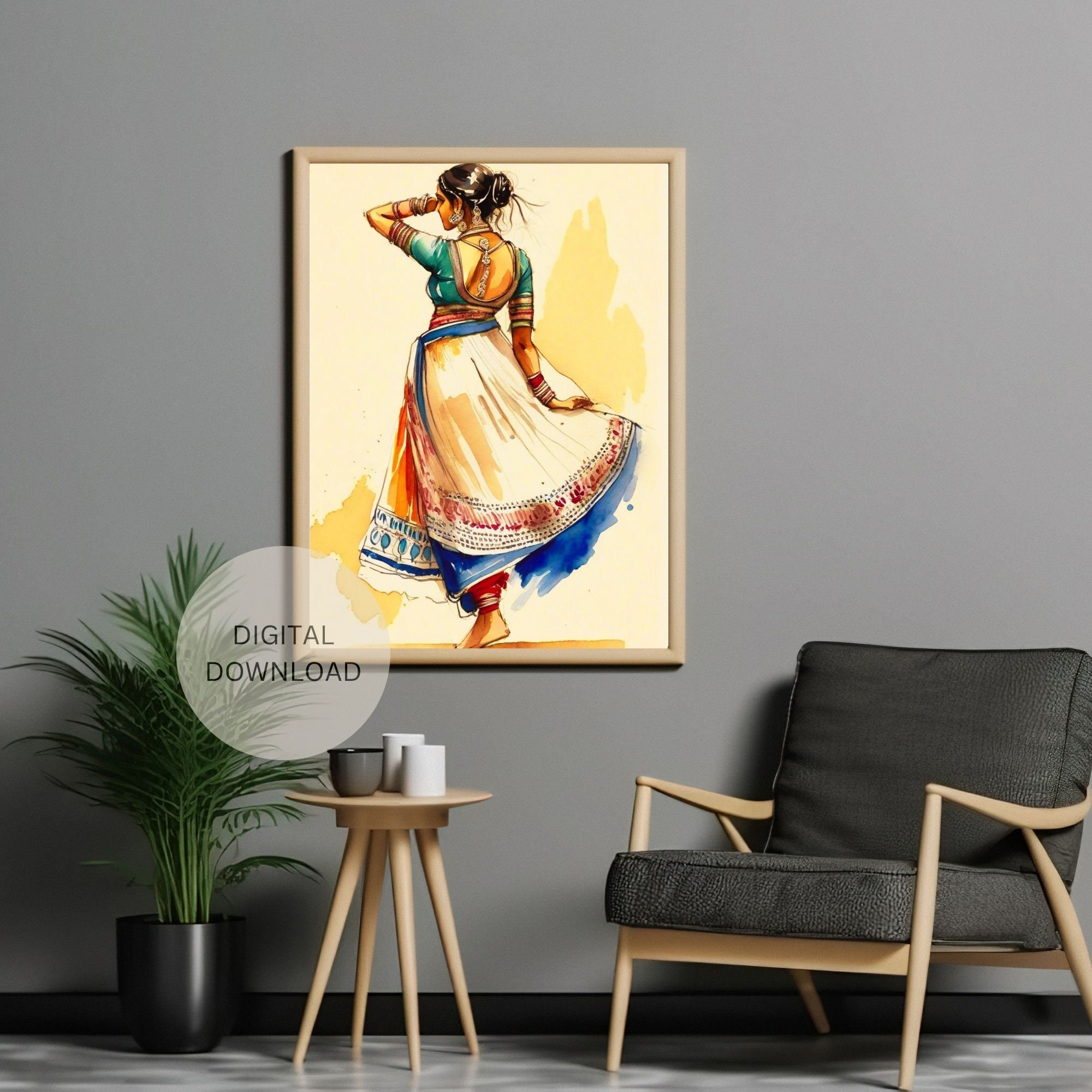 Indian Folk Art, Indian Dancing Lady Art, Indian Painting, Indian Wall ...