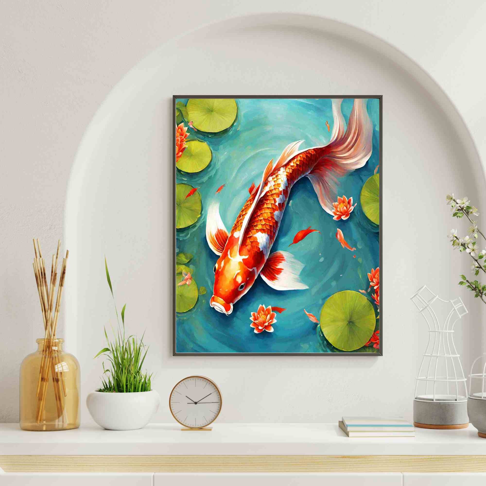 Koi Fish Print Set of 3, Koi Wall Art, Printable Japanese Print, Fish ...