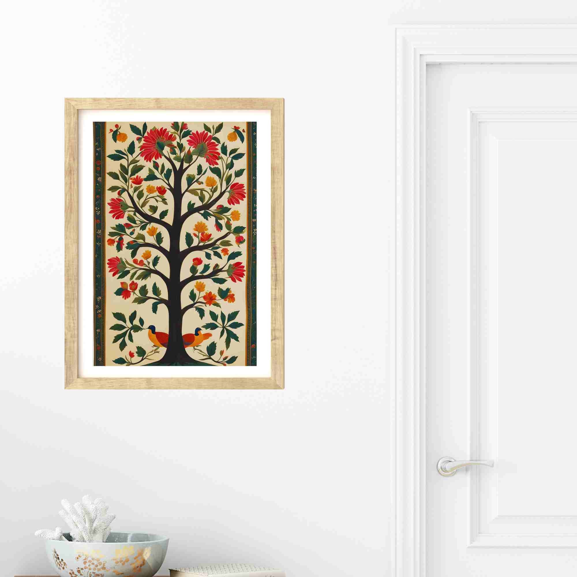Kalamkari Tree of Life With Set of 3, Handpainted Original Artwork ...