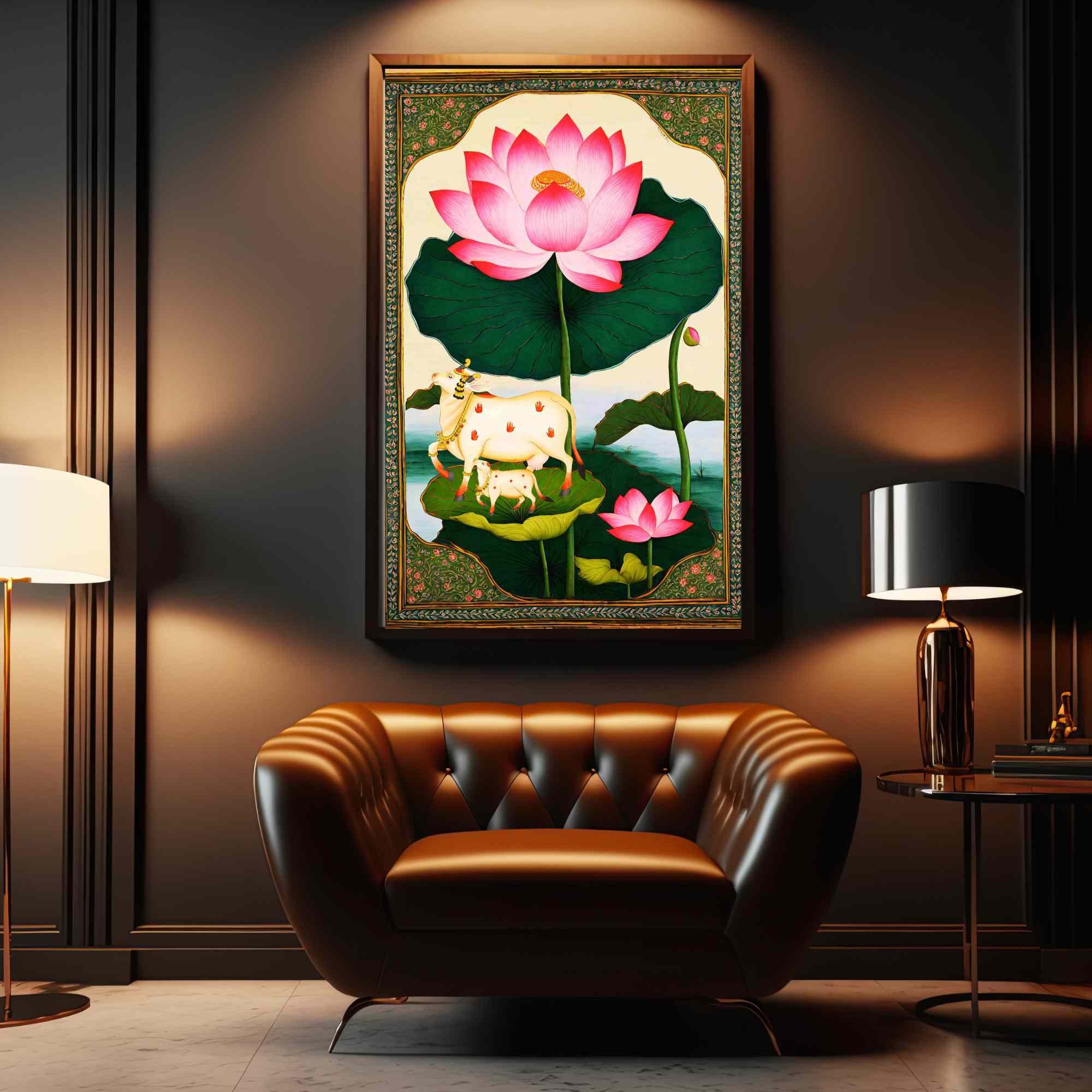 Pichwai Painting Printable Lotus Flower Print Set of 2, Pichwai ...