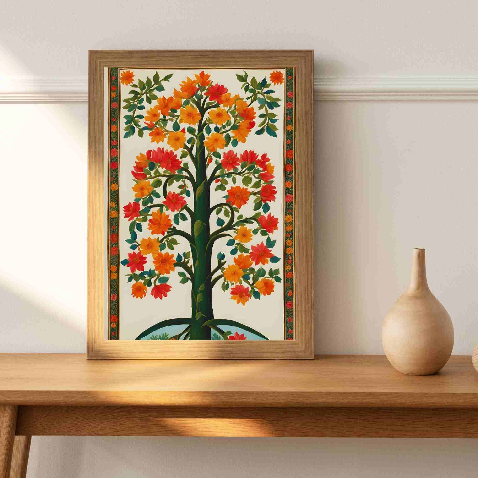 Kalamkari Tree of Life With Set of 3, Handpainted Original Artwork ...