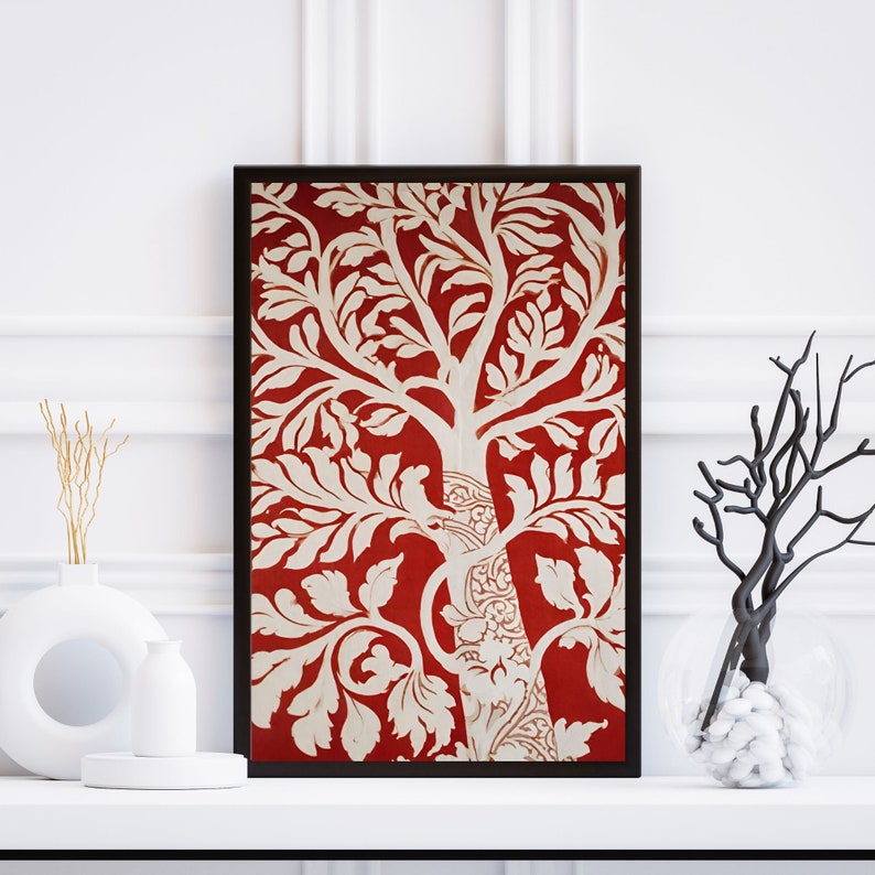 Kalamkari Tree of Life With Set of 3 digital Artwork Instant - Etsy