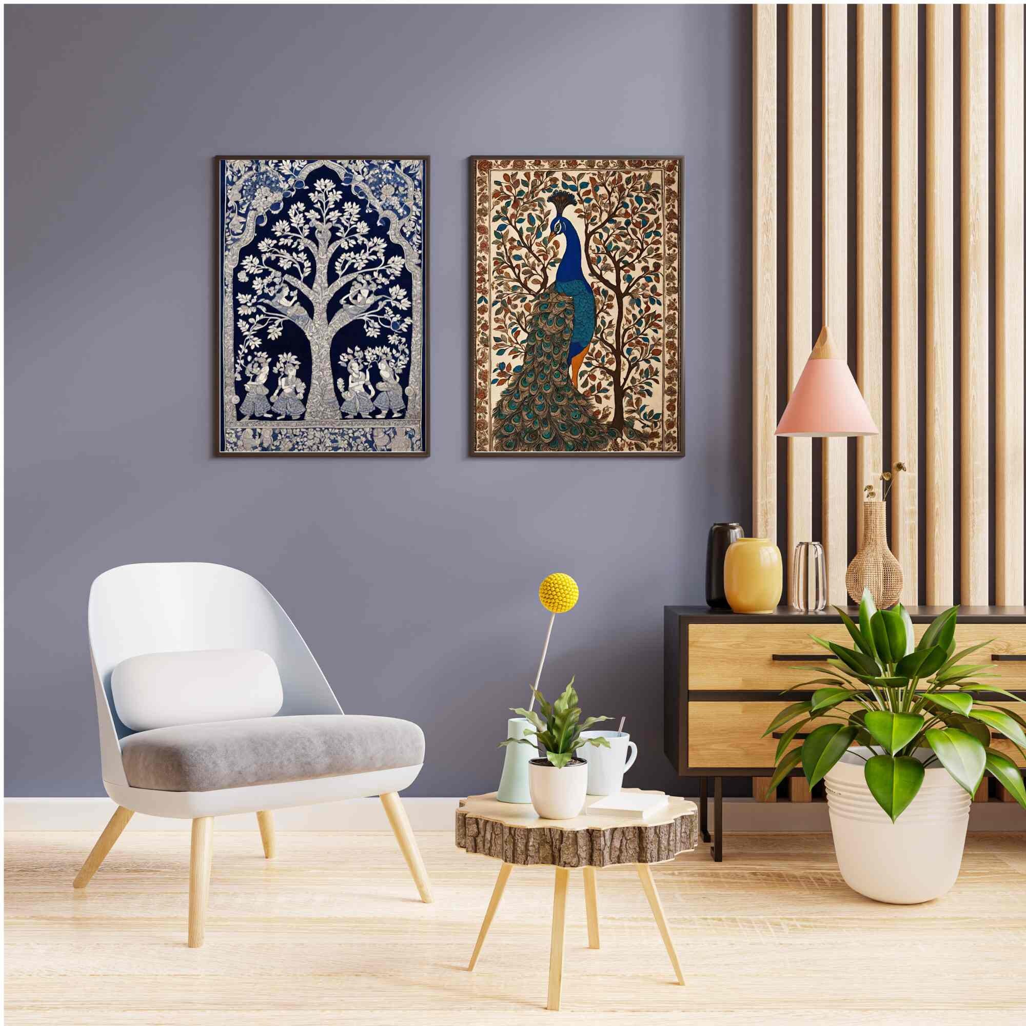 Kalamkari Tree of Life With Set of 4 ,digital Artwork, Instant Download ...