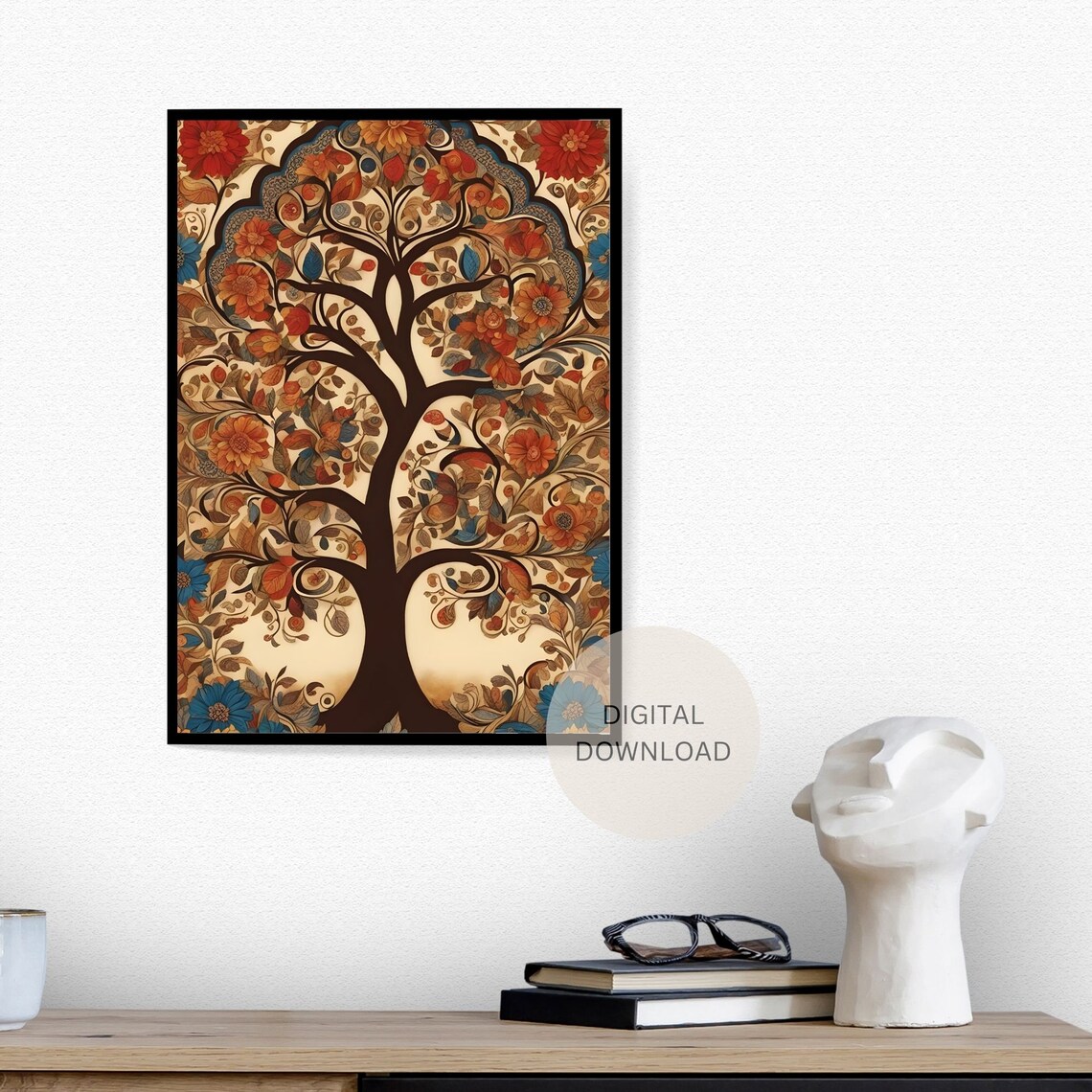 Indian Folk Art SET OF 4, Vintage Floral Prints Bundle, Pichwai ...