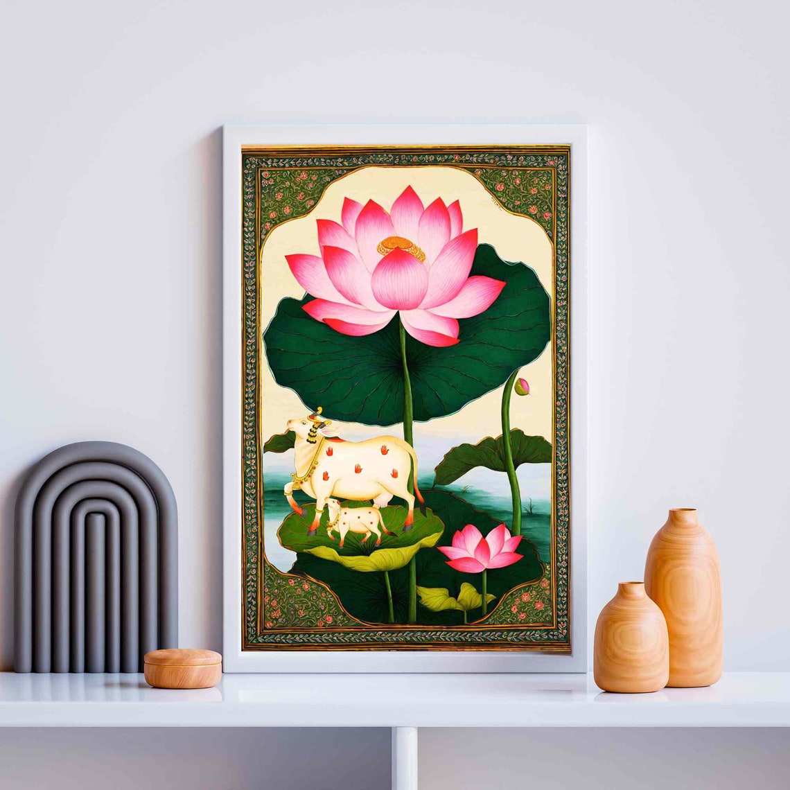 Pichwai Painting Printable Lotus Flower Print Set of 2, Pichwai ...