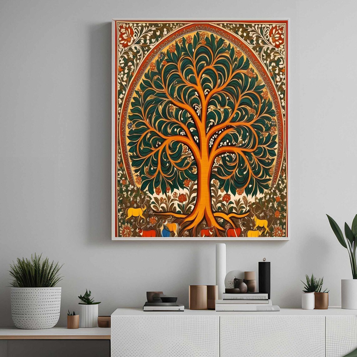 Kalamkari Tree of Life Set of 3 Kalamkari Painting, Original Artwork ...
