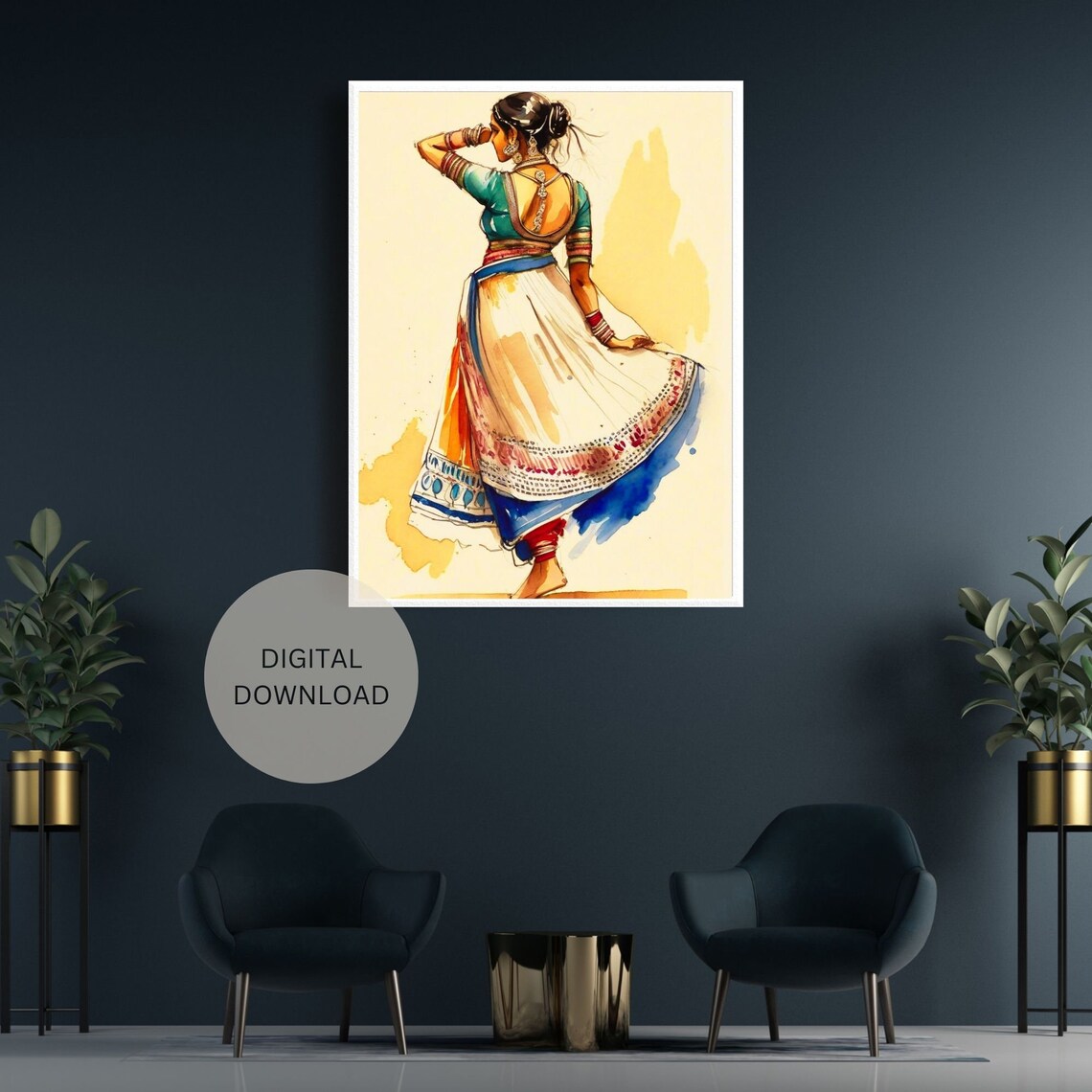 Indian Folk Art, Indian Dancing Lady Art, Indian Painting, Indian Wall ...