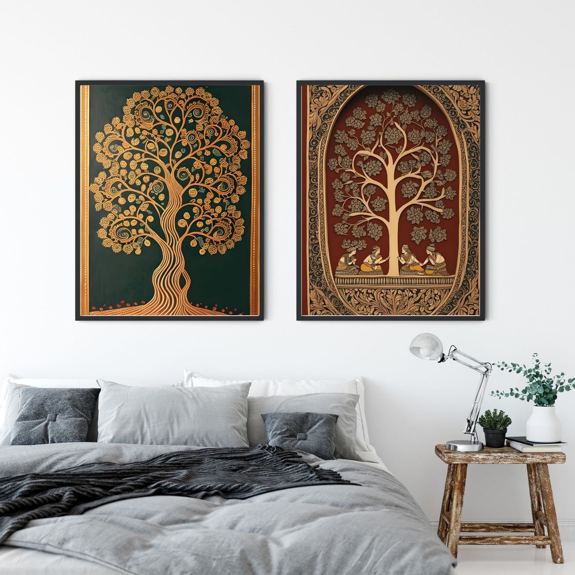 Kalamkari Tree of Life With Peacock, Handpainted Original Artwork ...