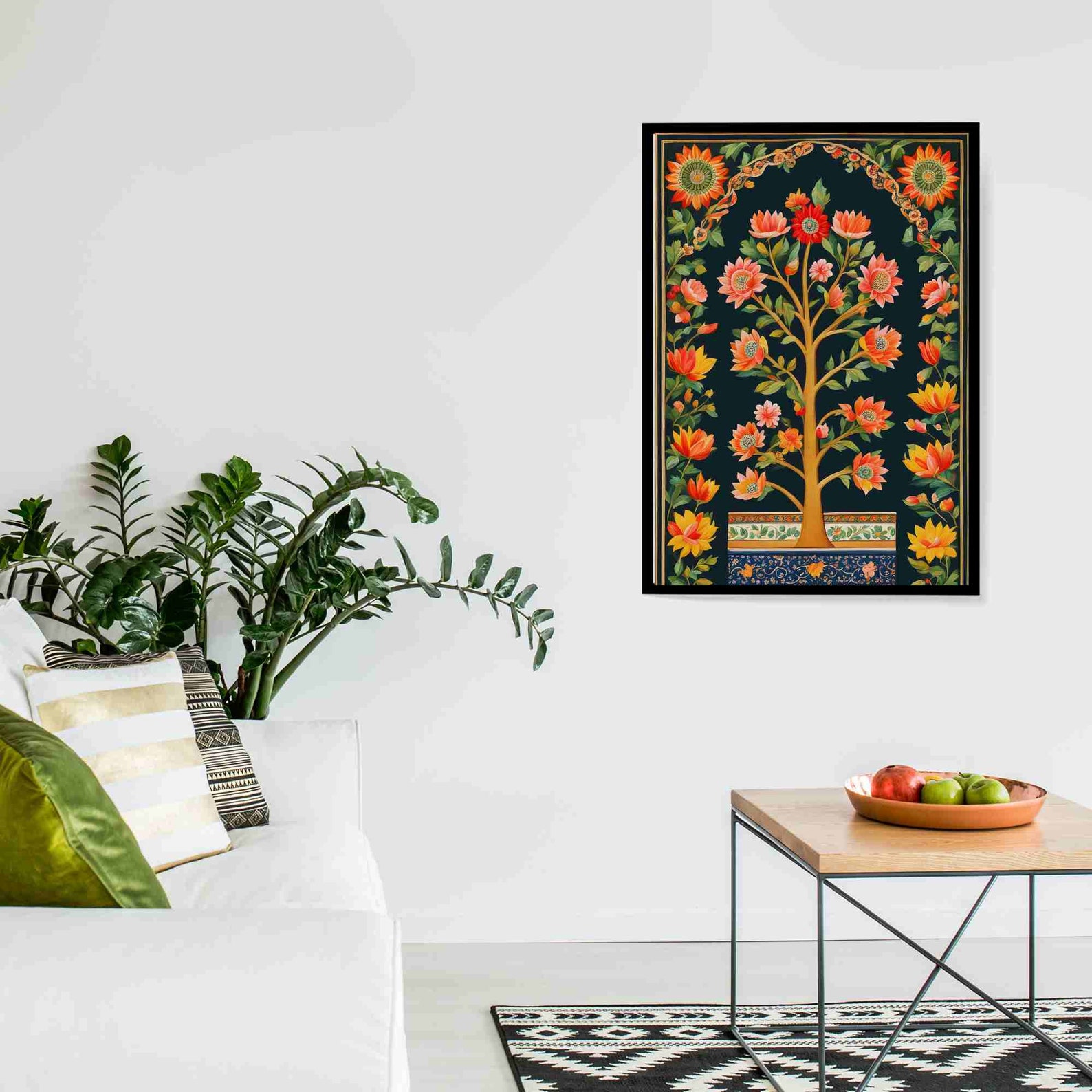 Kalamkari Tree of Life With Set of 3, Handpainted Original Artwork ...