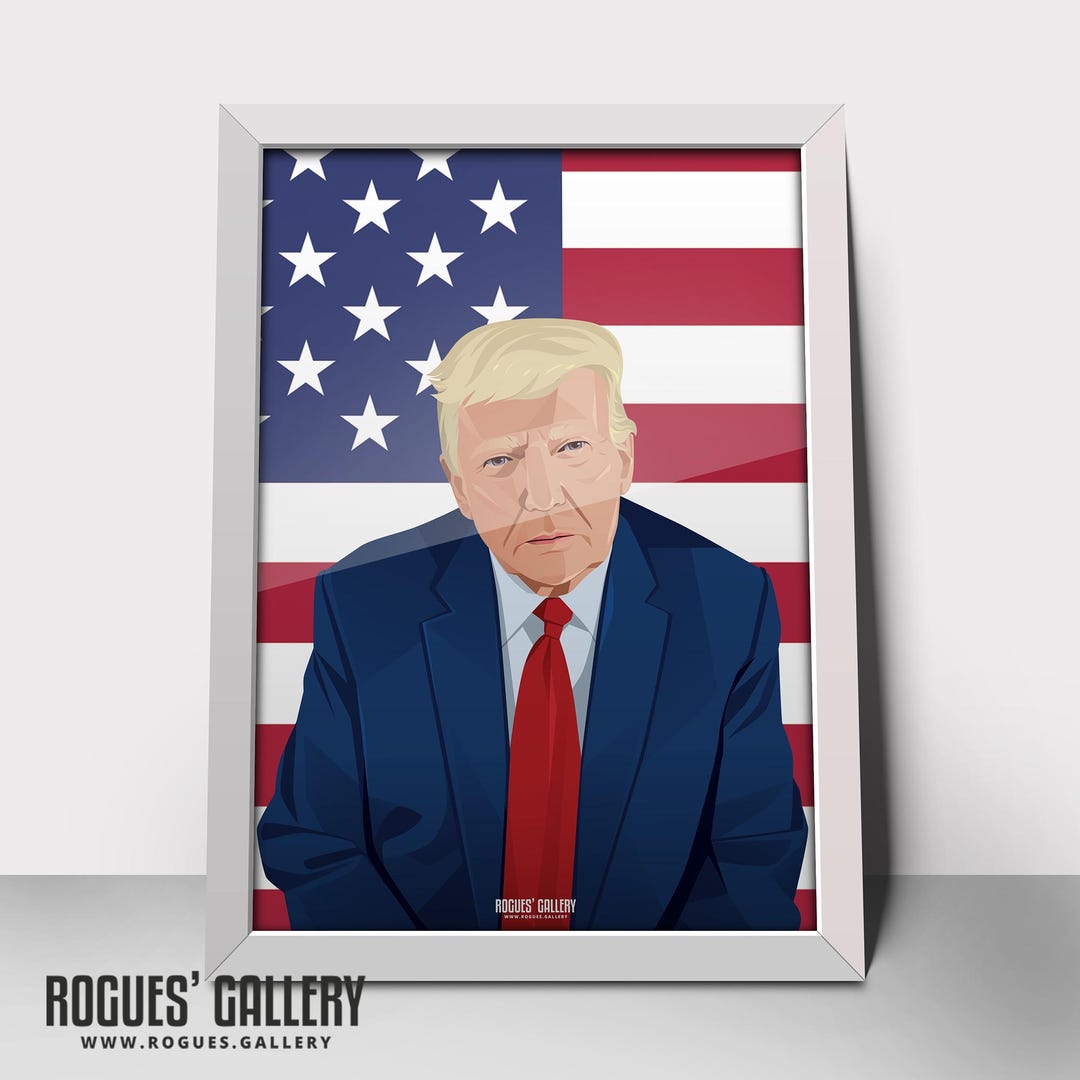 American Political Portrait Art Print: Trump, Biden, Harris - Limited ...