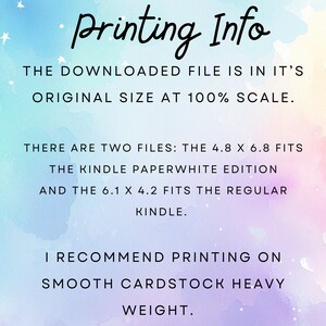 Cute Kindle Insert Printable | Kindle Decorations | E-reader Inserts ...