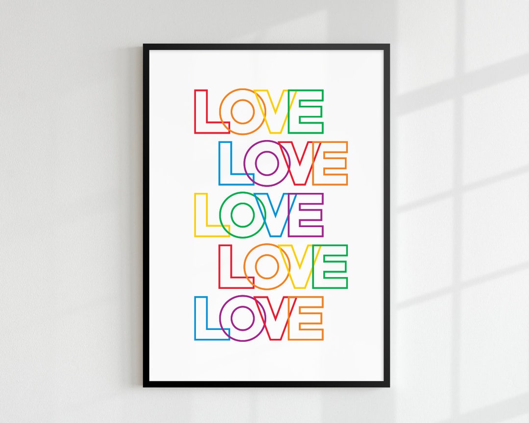 LGBTQ Print Rainbow Love Pride Poster Gay Art Wall Art Home Decor - Etsy