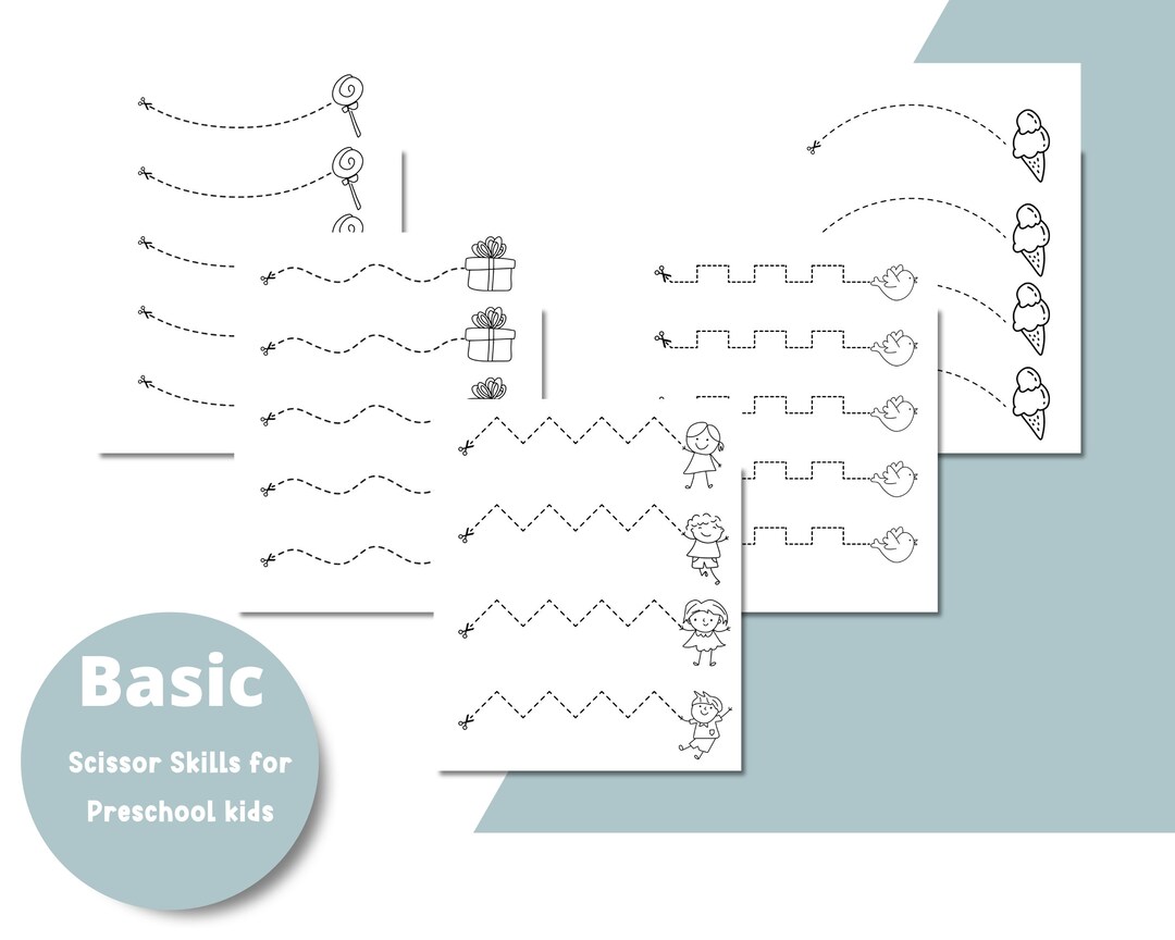 Preschool Scissor Skills Practice Printable Cutting - Etsy