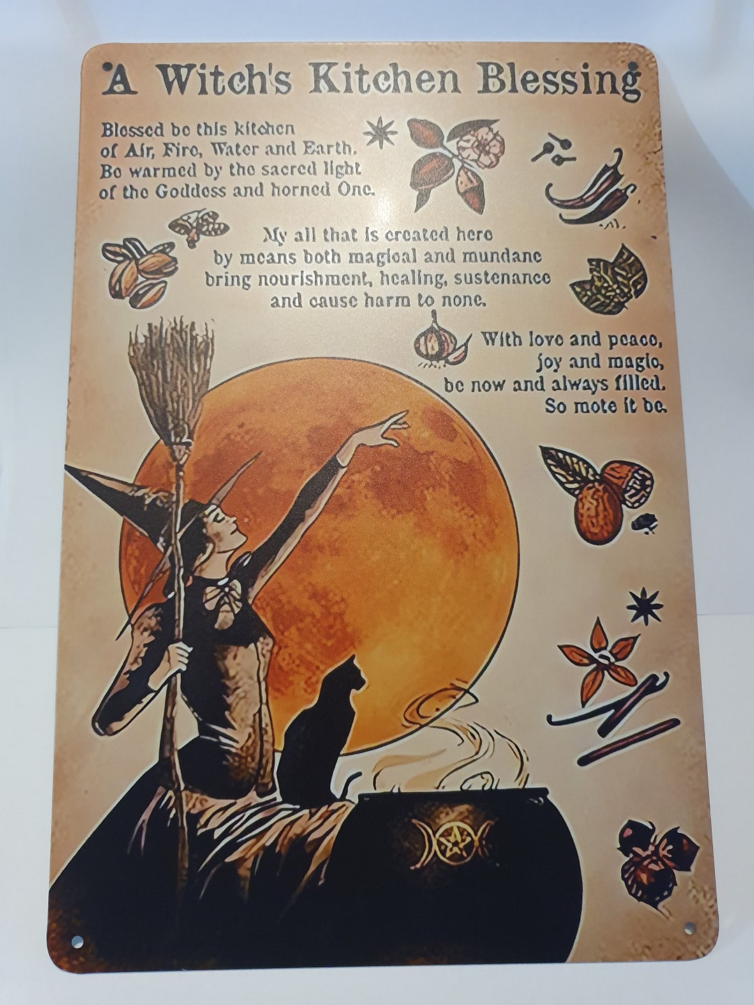 Witchcraft Kitchen Blessing Witchery Knowledge Metal Sign Wall Art 8 ...