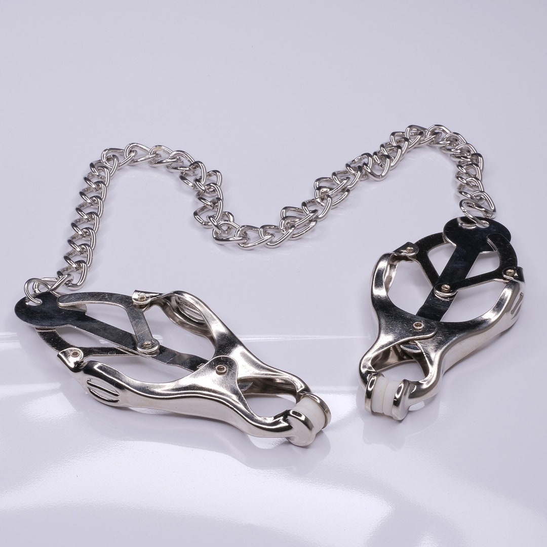 Japanese Clover Nipple Clamps Stainless Steel Nipple Clamp With Chain Japanese Clover Nipple Clamps Stainless Steel Nipple Clamp With Chain