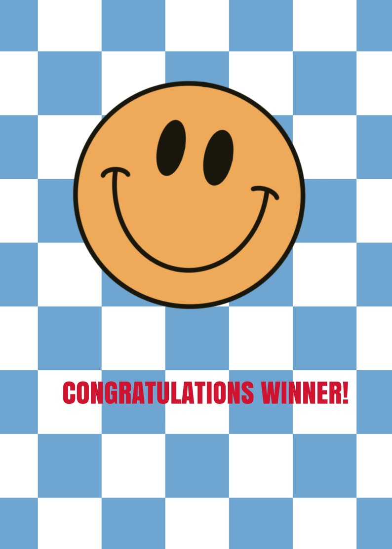 Congratulations Card With Smiley - Etsy