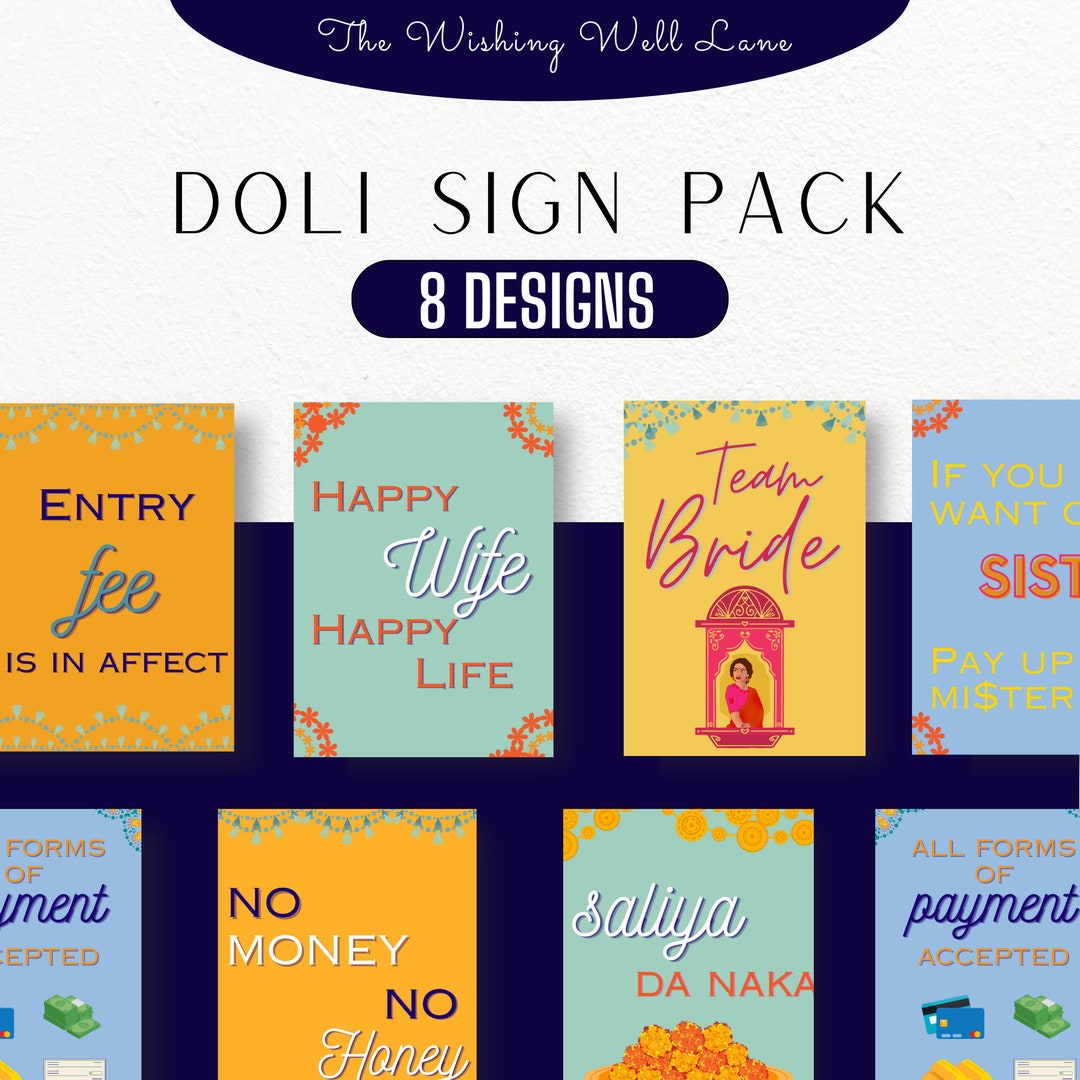Doli Wedding Signs Team Bride Sign Indian Wedding Signage Punjabi ...
