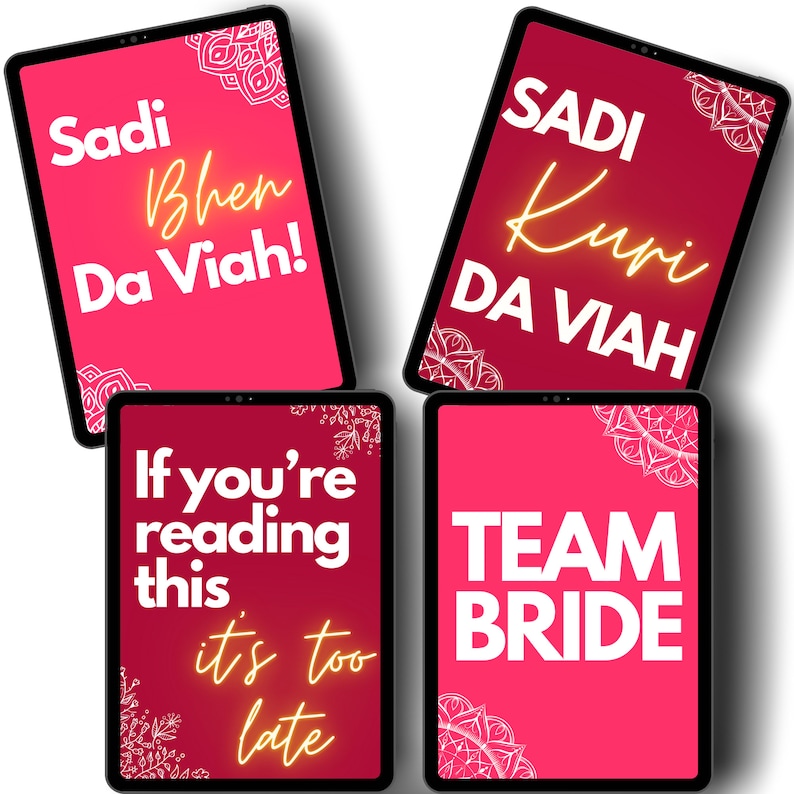 Team Bride Jago Signs Punjabi Wedding Crasher Indian Wedding Doli Signs ...