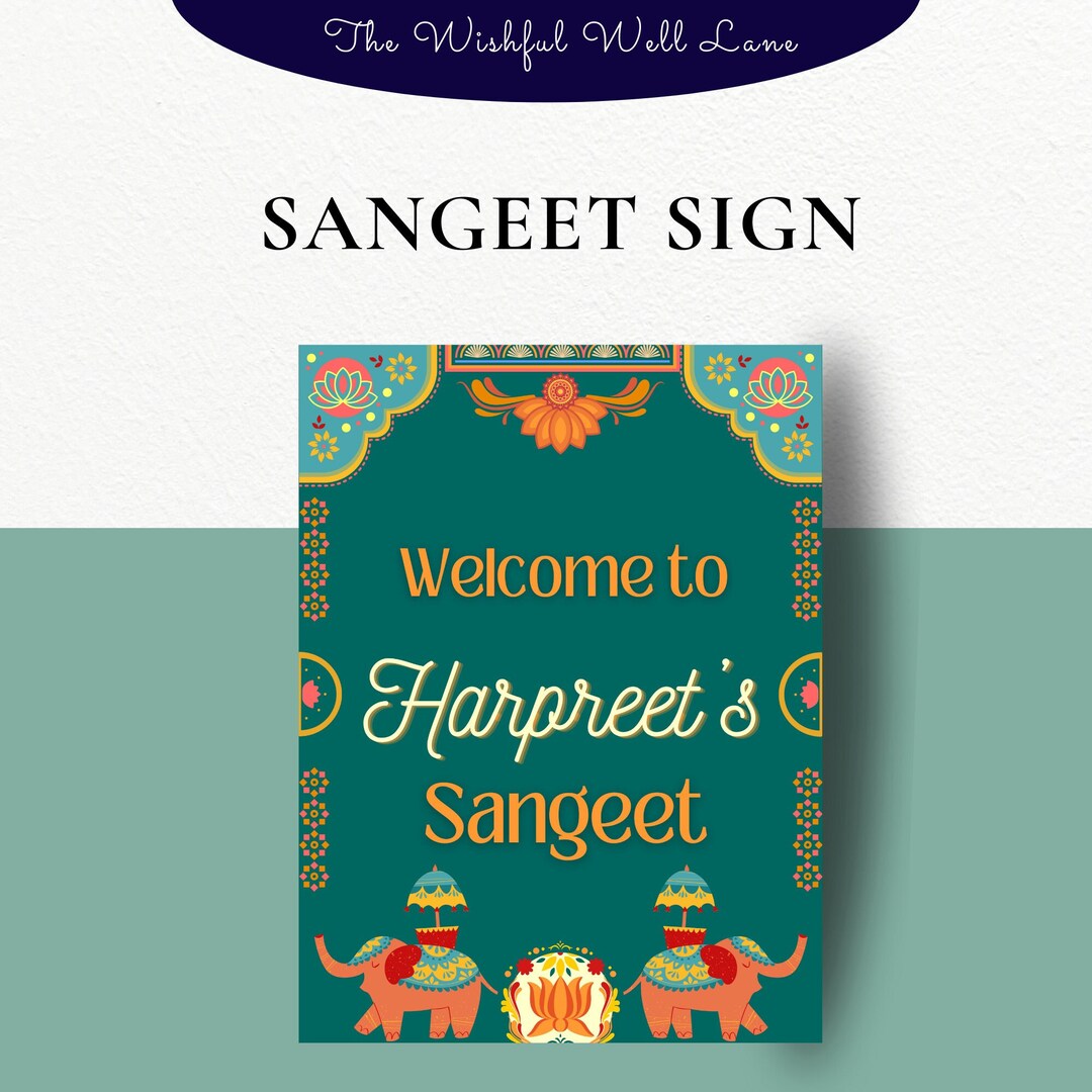 Sangeet Sign Printable Punjabi Wedding Signs Indian Wedding Sign ...