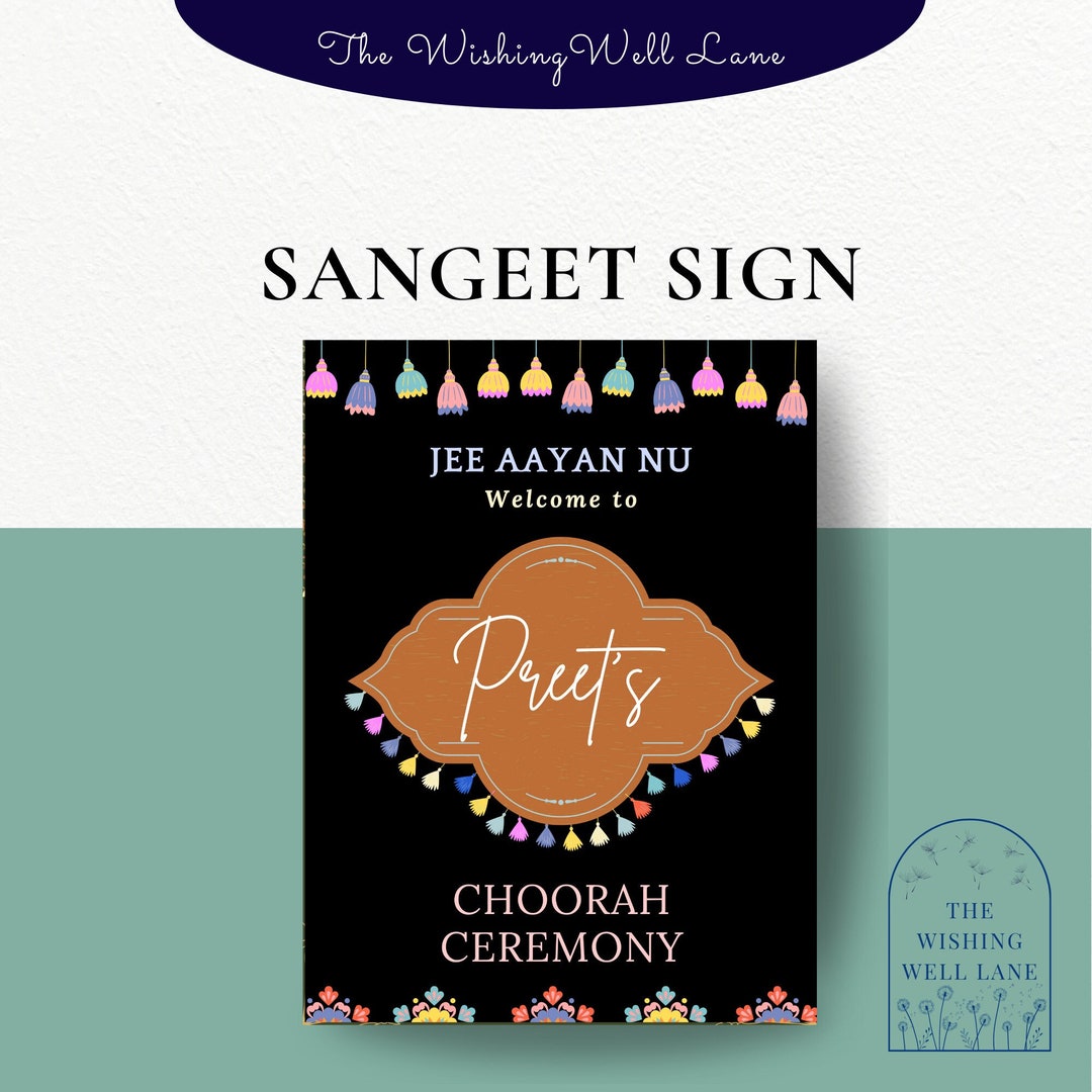 Indian Wedding Sign Sangeet Signs Punjabi Wedding Sign Nanka Mel Jagoo ...