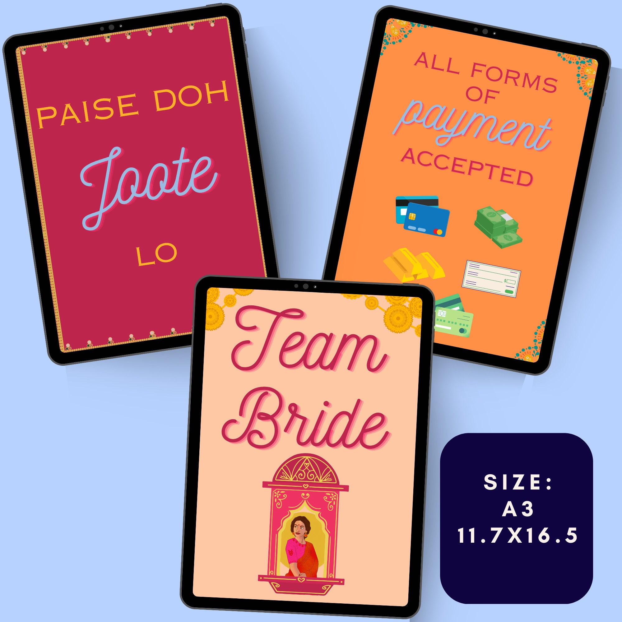 Doli Wedding Signs Team Bride Sign Indian Wedding Signage Punjabi ...