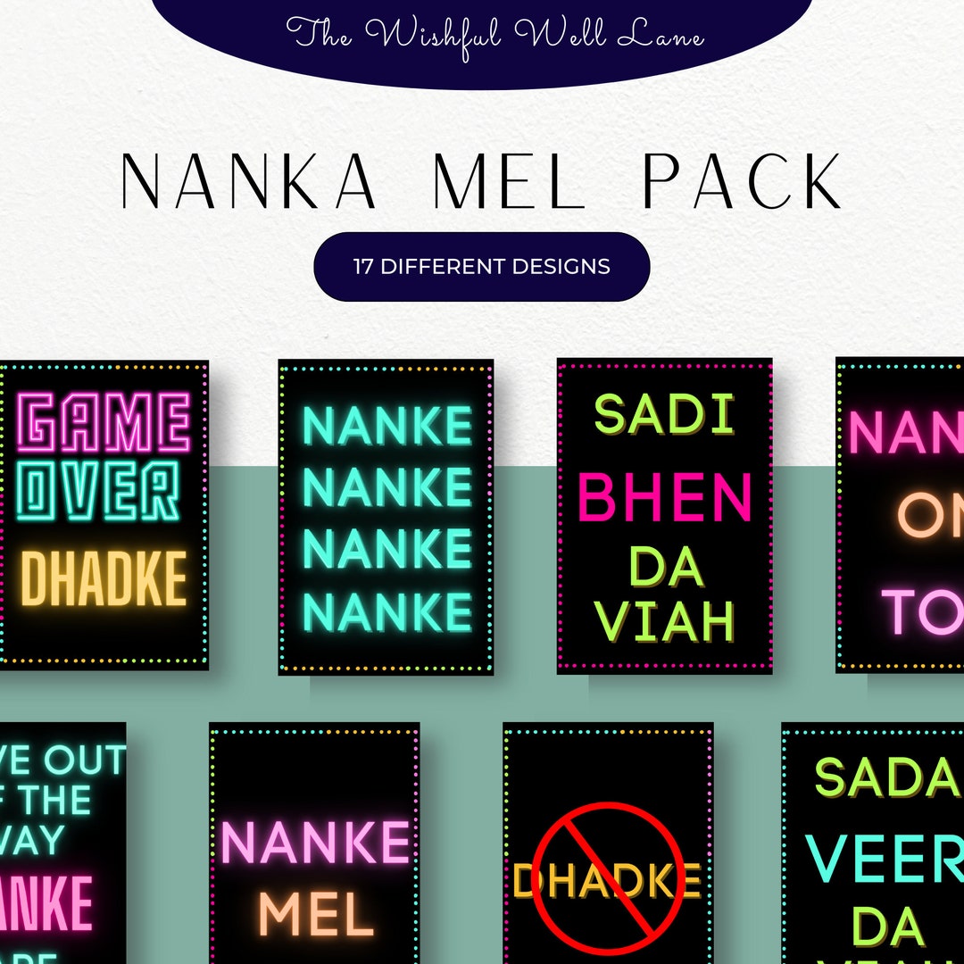 Nanka Mel Signs Punjabi Wedding Dhadka Mel Signs Indian Wedding Digital ...