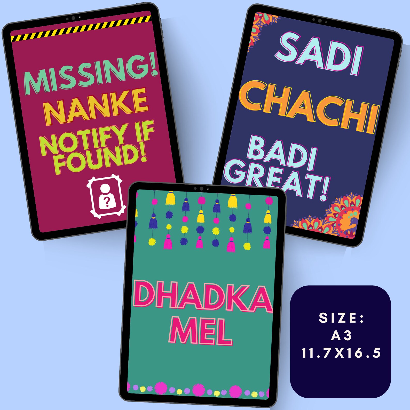 Dhadhka Mel Signs Nanka Mel Signs Printable Punjabi Wedding Signs Jagoo ...