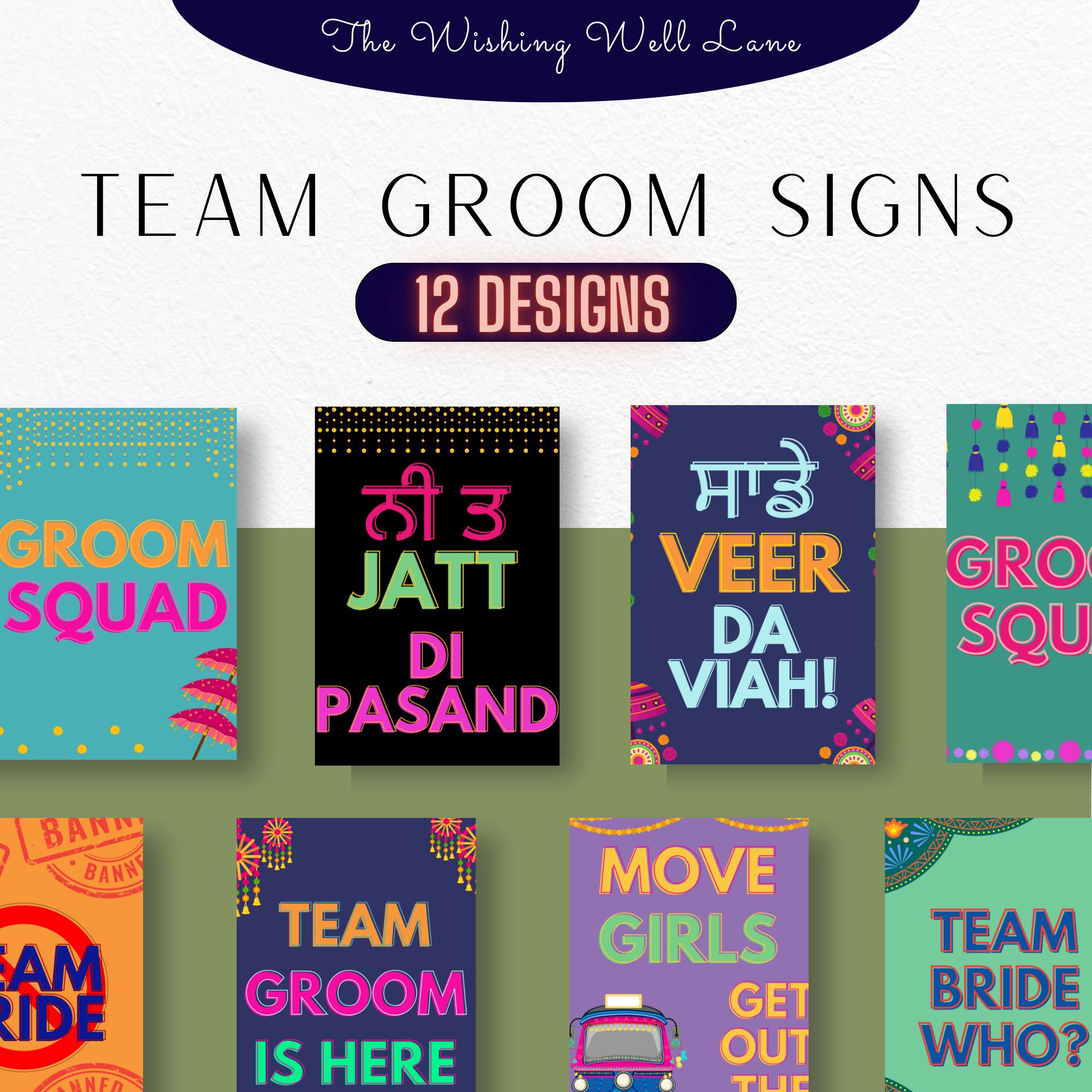 Team Groom Signs JAGO Signs Printable Punjabi Wedding Signs Jagoo ...