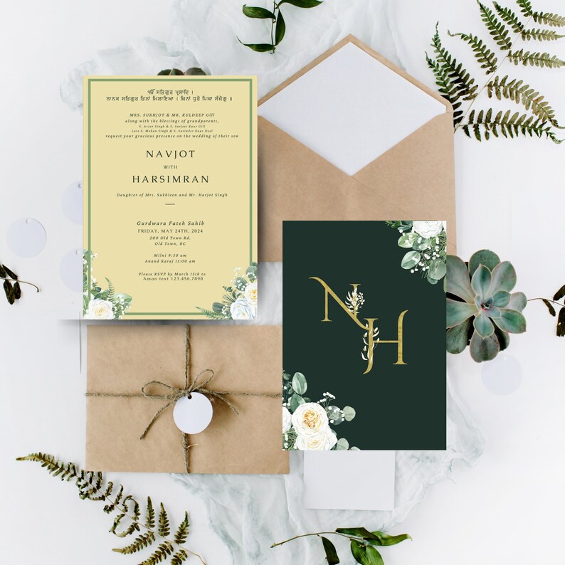 Punjabi Wedding Invitation Customized Wedding Invite Punjabi Sikh ...