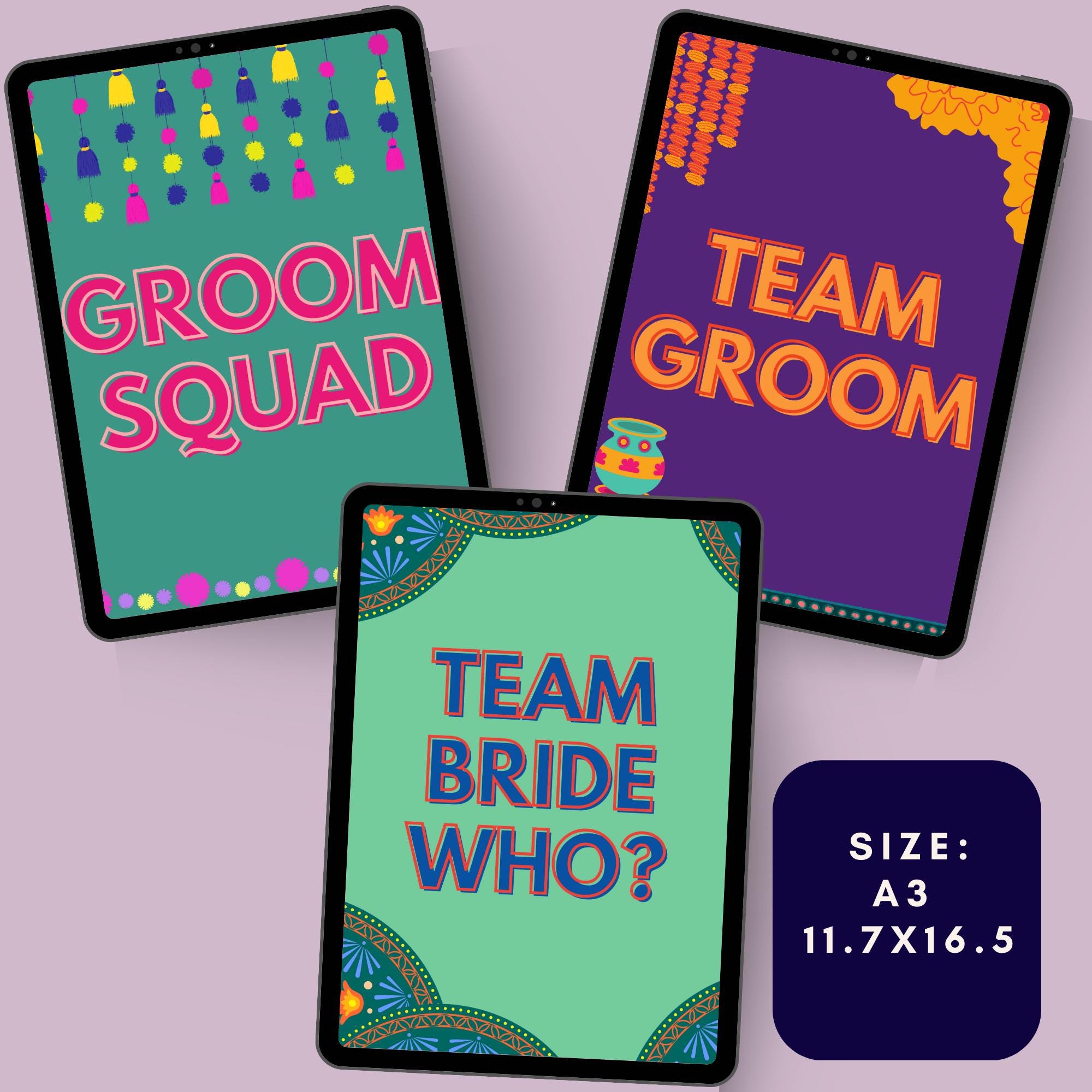 Team Groom Signs JAGO Signs Printable Punjabi Wedding Signs Jagoo ...