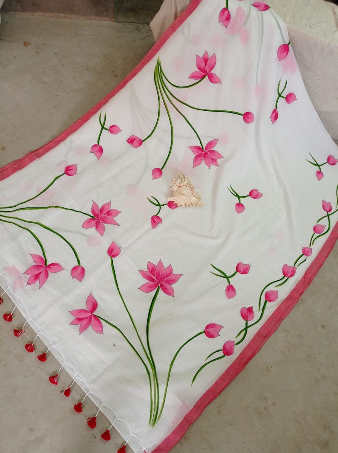 Cotton Handprint Saree With Blouse Piece for Indian Women - Etsy