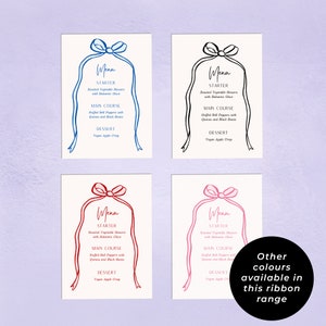 Chic and Elegant Ribbon Menu Template | Hand Drawn Ribbon Border | Instant Download | Printable ...