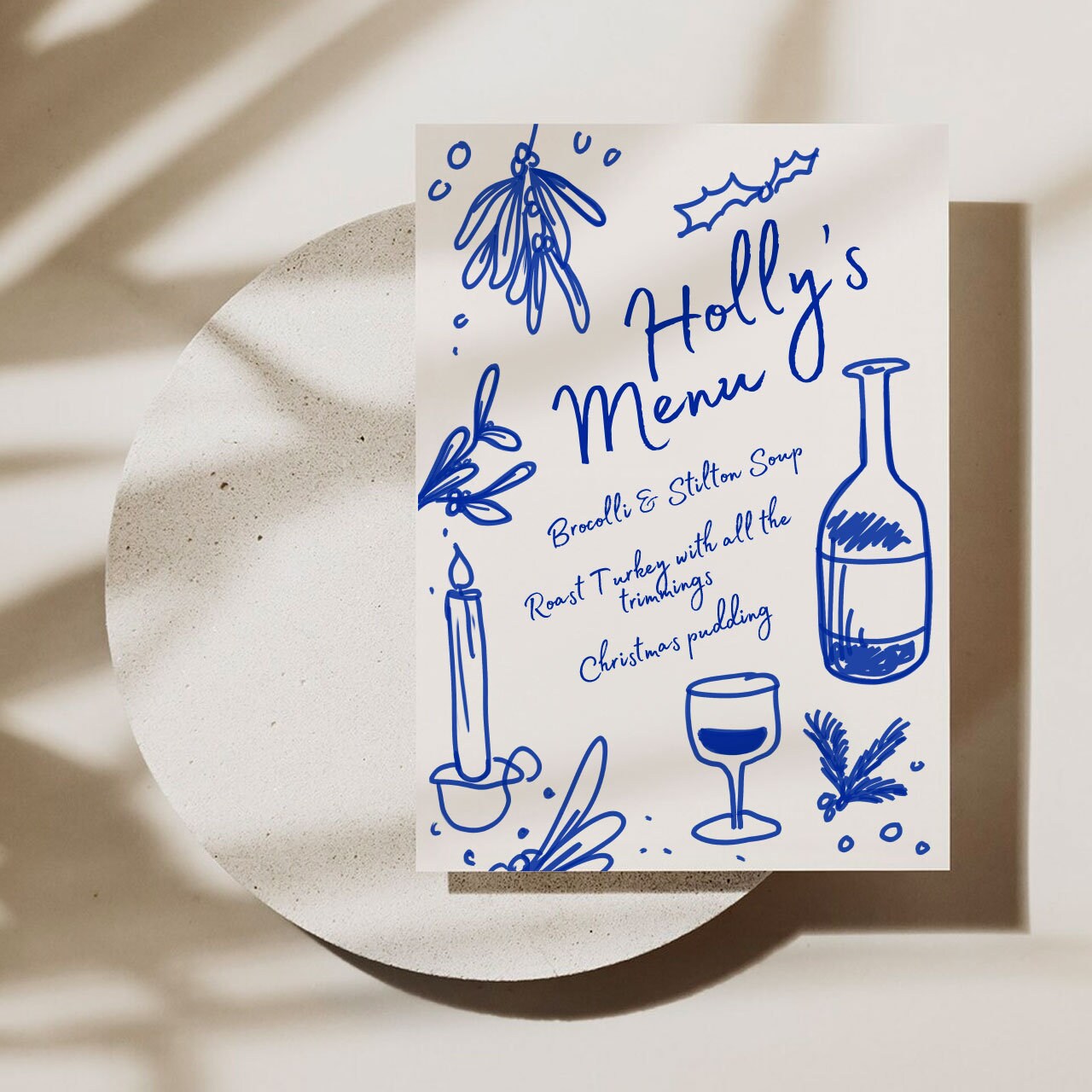 Hand Drawn Christmas Menu, Christmas Menu Template, Printable Menu ...