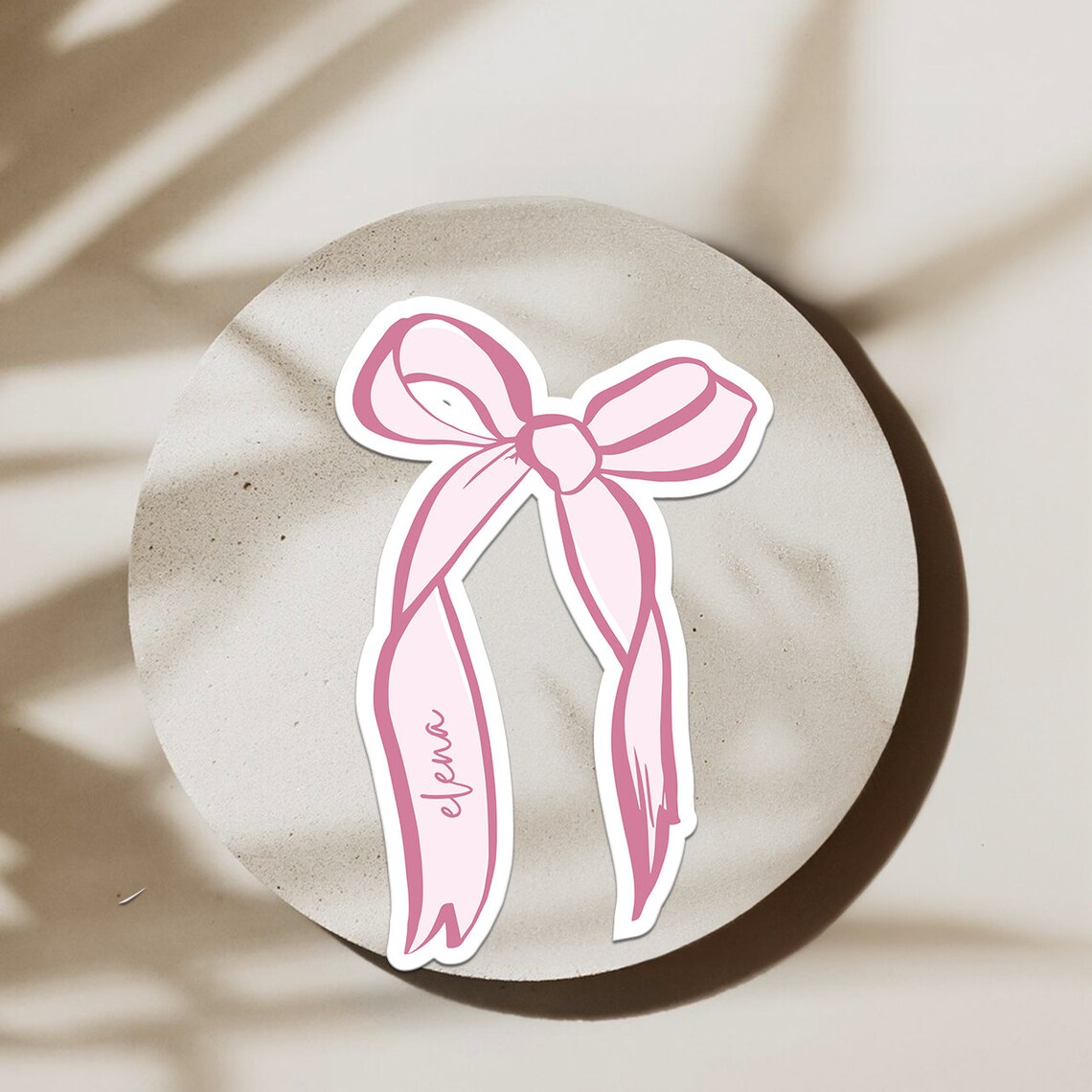 Pink Ribbon Border Menu With Matching Bow Outline Shaped Place Names ...