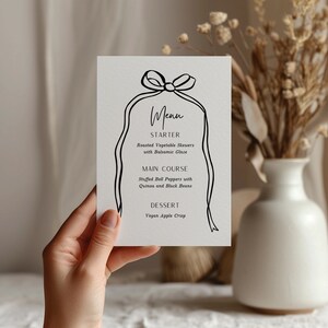 Chic and Elegant Ribbon Menu Template | Hand Drawn Ribbon Border | Instant Download | Printable ...