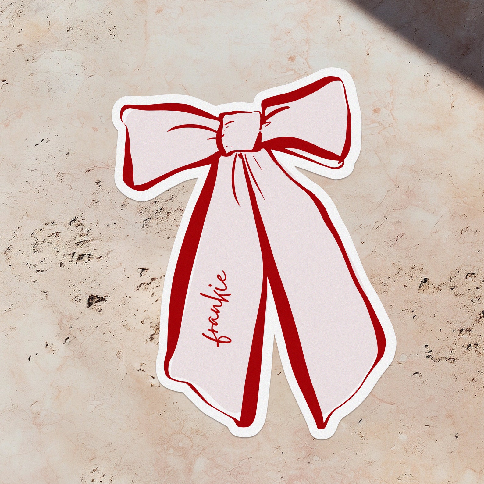 Red and Pink Ribbon Shaped Place Name | Ribbon Place Card | Wedding ...