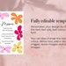 Editable Flower Menu and Name Card, Bachelorette Party Menu, Hen Do ...