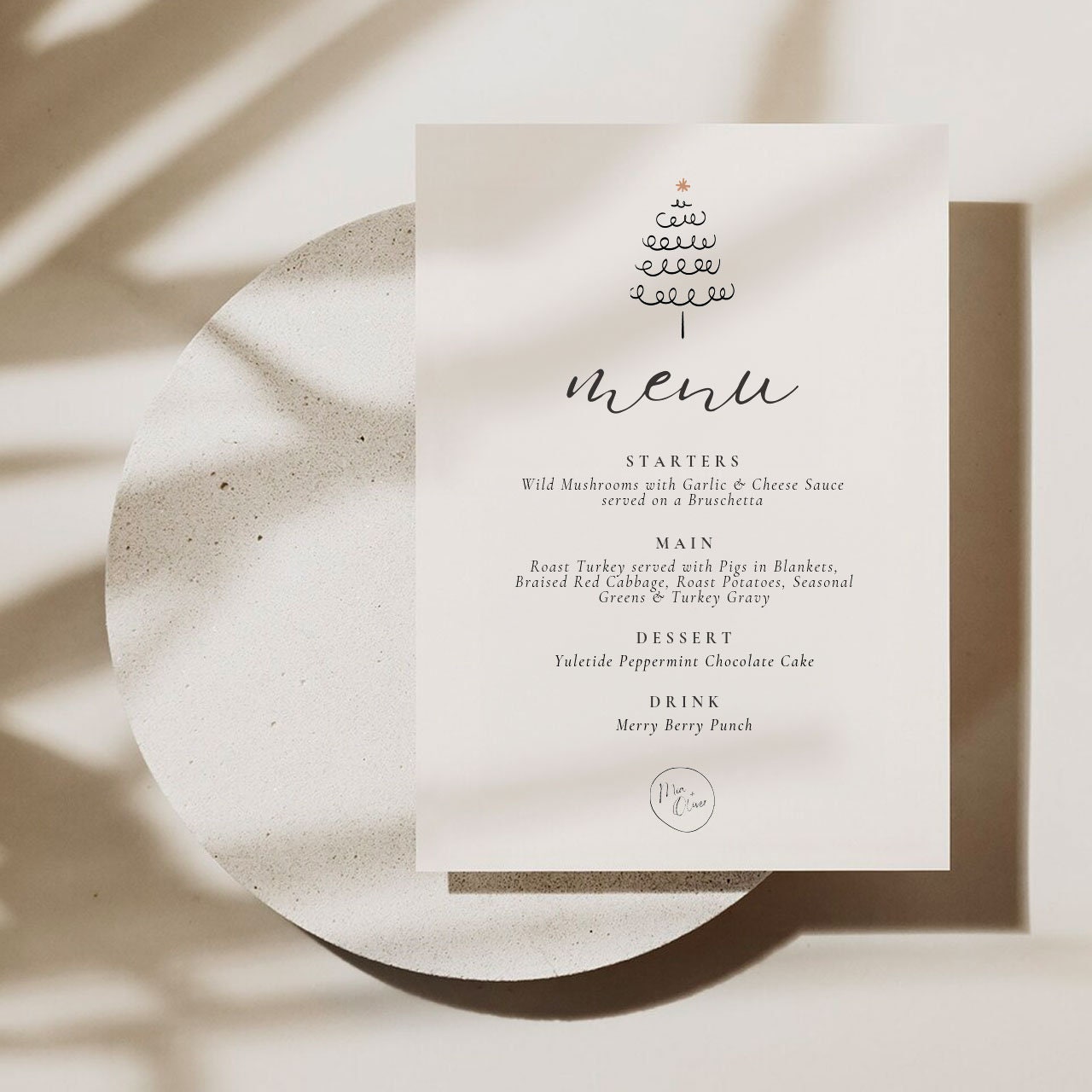 Hand Drawn Christmas Menu, Christmas Menu Template, Printable Christmas ...