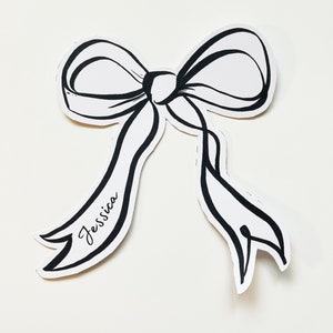 Ribbon and Bow Shaped Place Name | Ribbon Place Card | Wedding Name ...