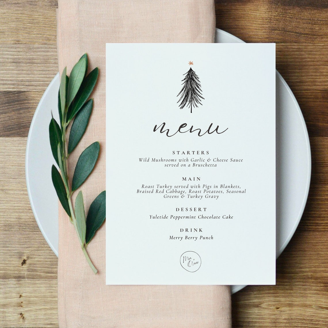 Hand Drawn Christmas Menu, Christmas Menu Template, Printable Christmas ...
