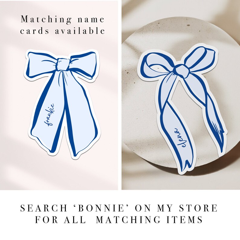 Blue Wavy Ribbon Menu Template | Hand Drawn Ribbon Border | Instant ...