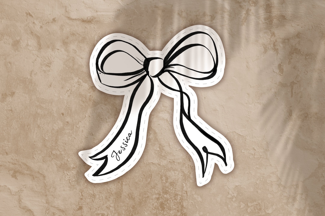 Ribbon and Bow Shaped Place Name | Ribbon Place Card | Wedding Name ...