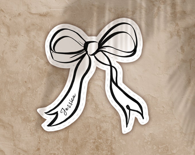 Ribbon Shaped Handwritten Wedding Place Cards, Flowy Calligraphy Bow ...