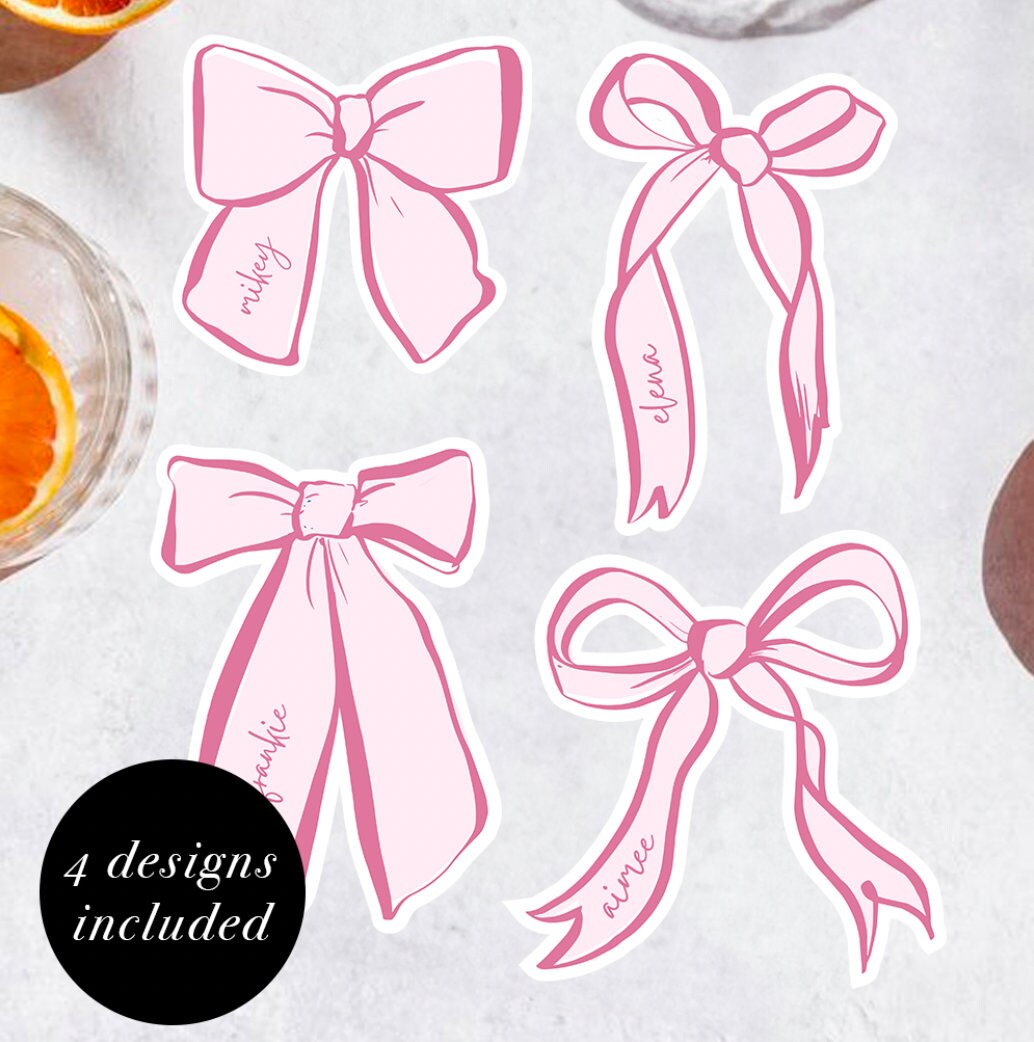 Pink Ribbon Shaped Place Name | Ribbon Place Card | Baby Shower | DIY ...