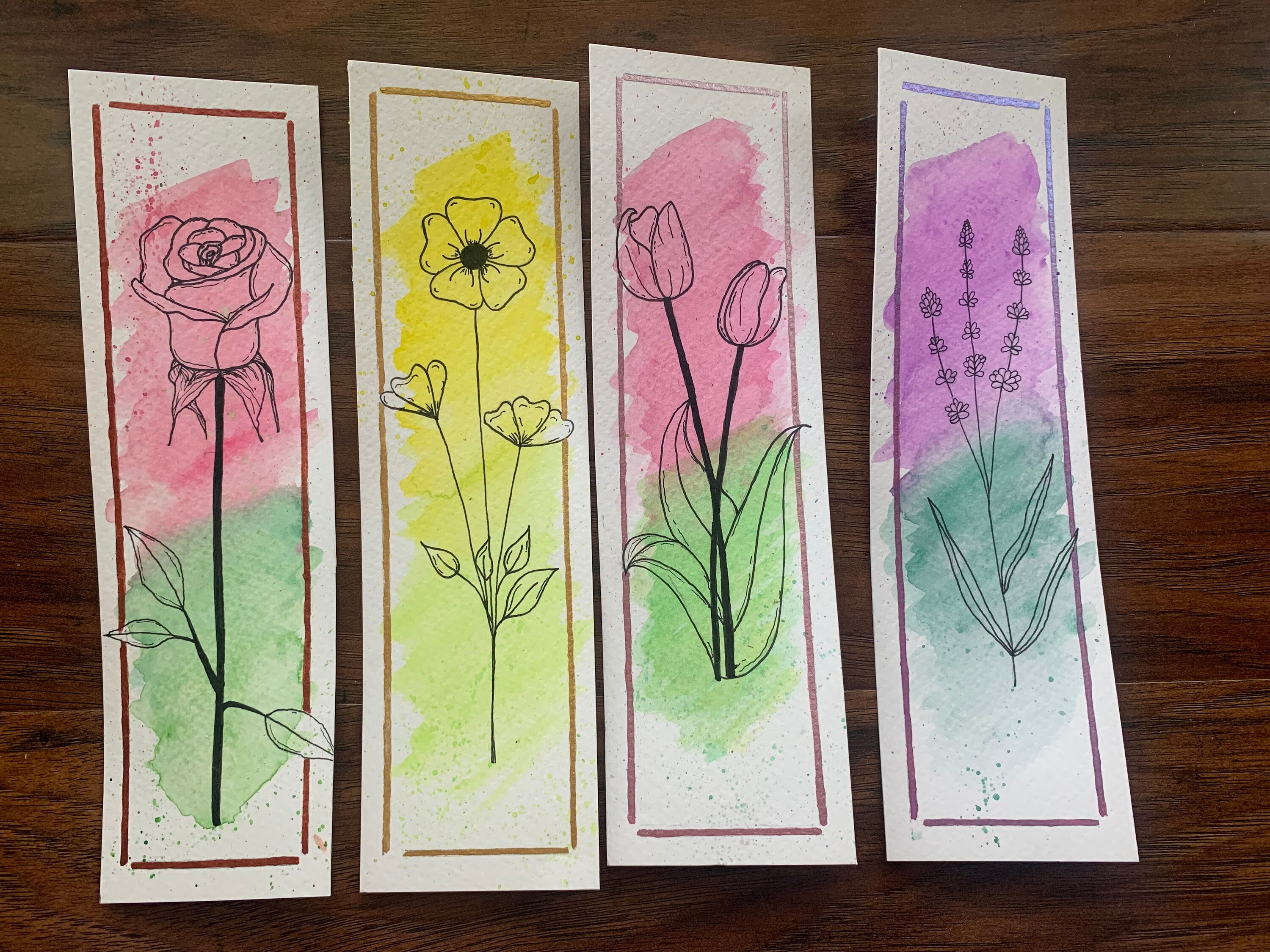 Floral Watercolor Bookmarks - Etsy