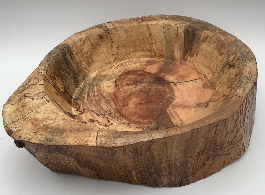 Pecan, Large, Natural Edge Bowl With Feet - Etsy
