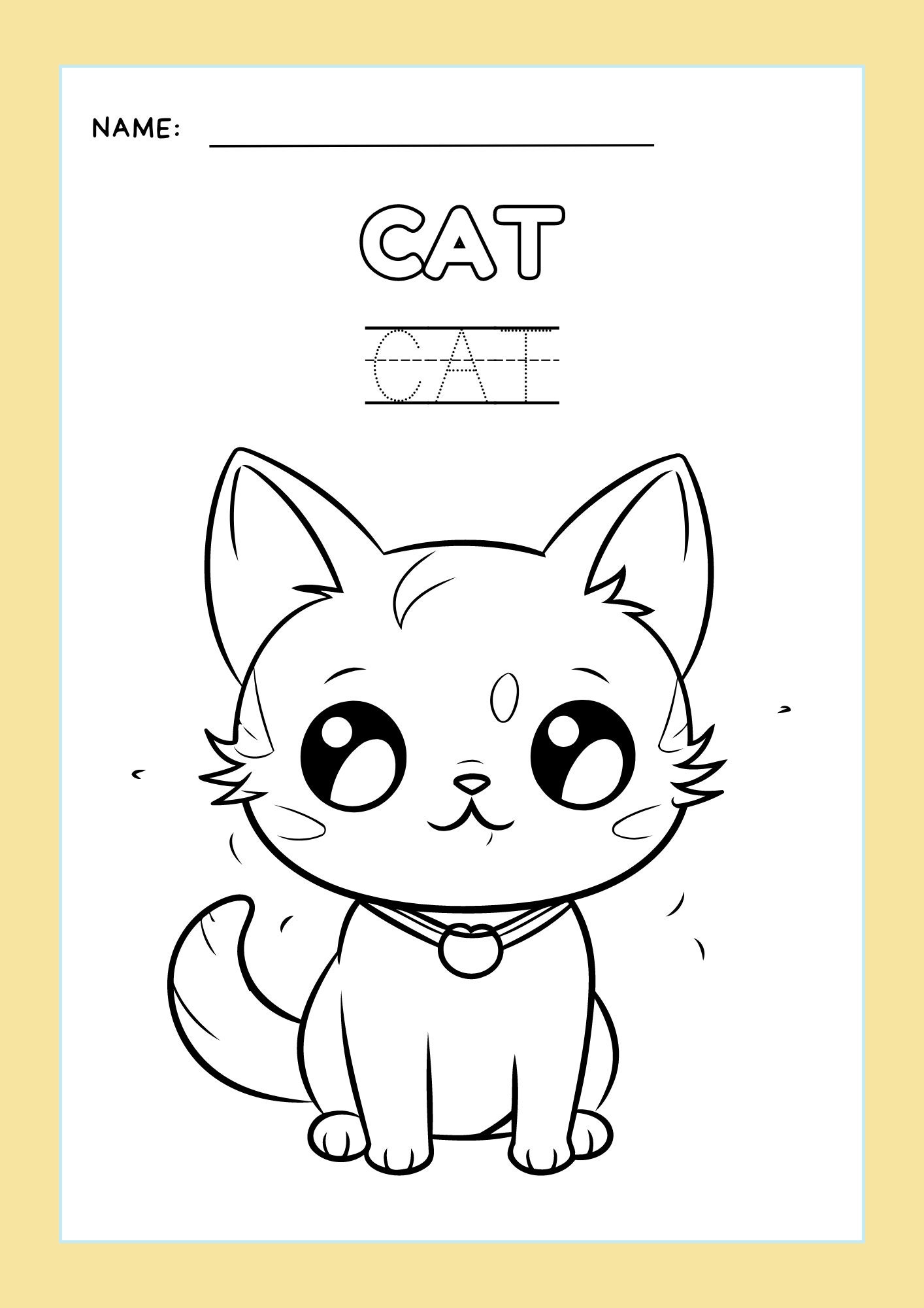 Coloring Book Tracing Book Animal, Printable Colour Worksheet, Kids ...